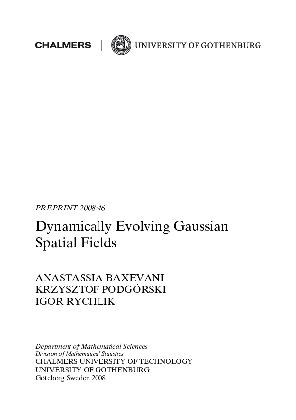 (PDF) Dynamically evolving Gaussian spatial fields