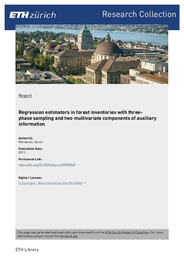 Pdf Regression Estimators In Forest Inventories With Three Phase