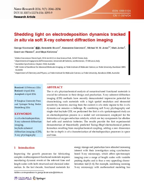 (PDF) Shedding light on electrodeposition dynamics tracked in situ via ...