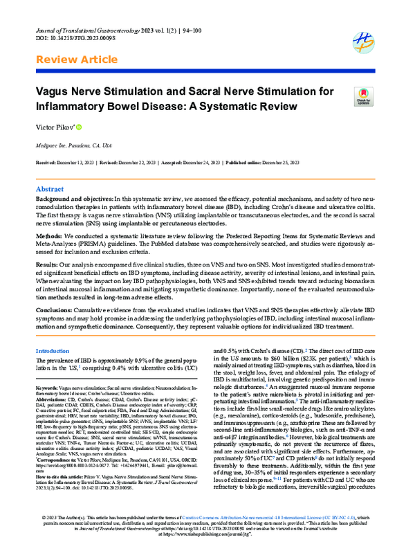 (PDF) Vagus Nerve Stimulation and Sacral Nerve Stimulation for ...