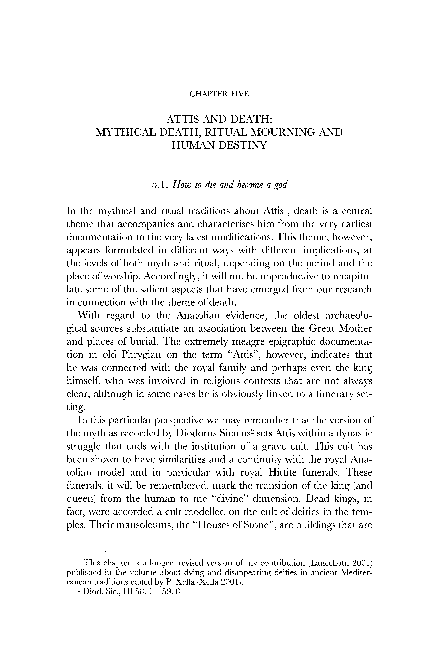 (PDF) Attis and Death: Mythical Death, Ritual Mourning and Human Destiny