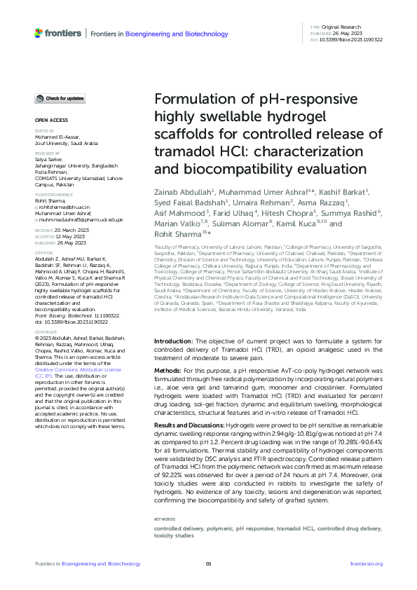 (PDF) Formulation of pH-responsive highly swellable hydrogel scaffolds for controlled release of ...