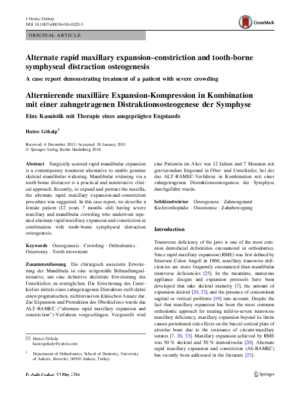 (PDF) Alternate rapid maxillary expansion–constriction and tooth-borne ...