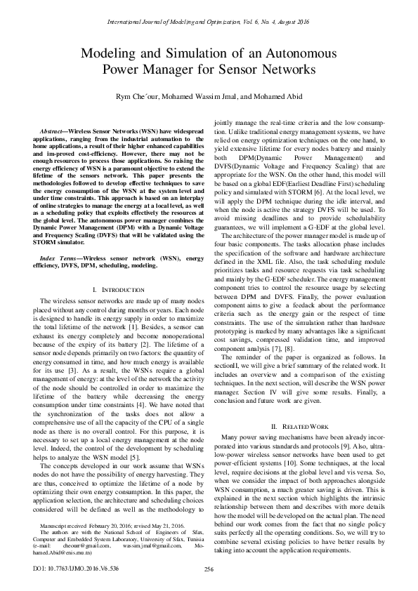 (PDF) Modeling and Simulation of an Autonomous Power Manager for Sensor ...