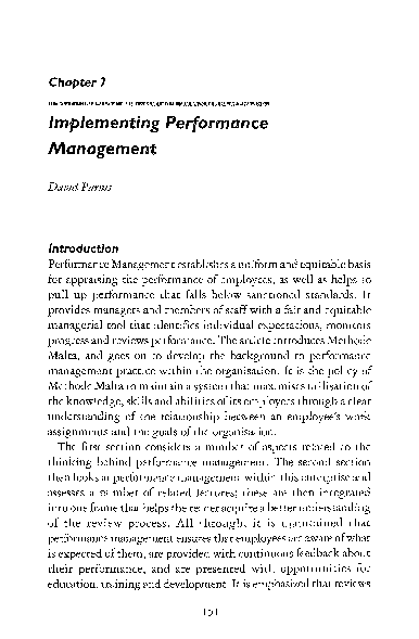 (PDF) Implementing Performance Management