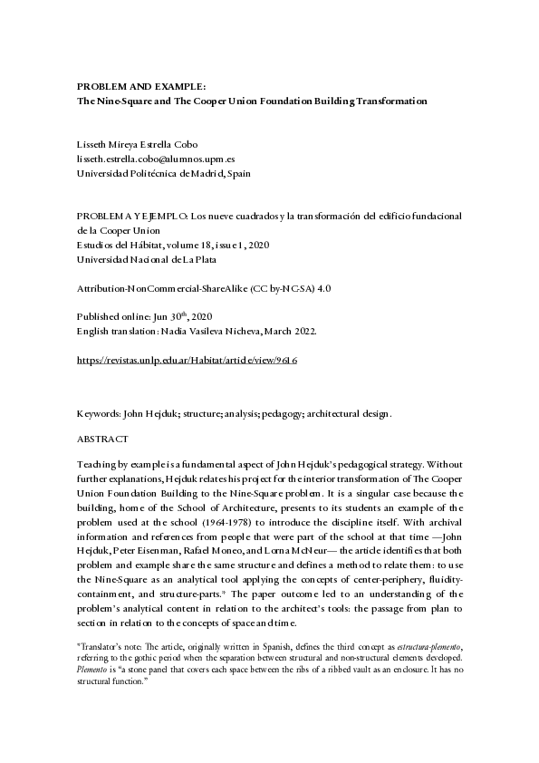 (PDF) PROBLEM AND EXAMPLE: The Nine-Square and The Cooper Union ...
