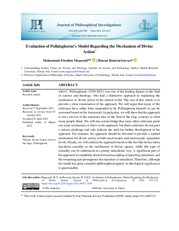 (PDF) Evaluation of Polkinghorne's Model Regarding the Mechanism of ...