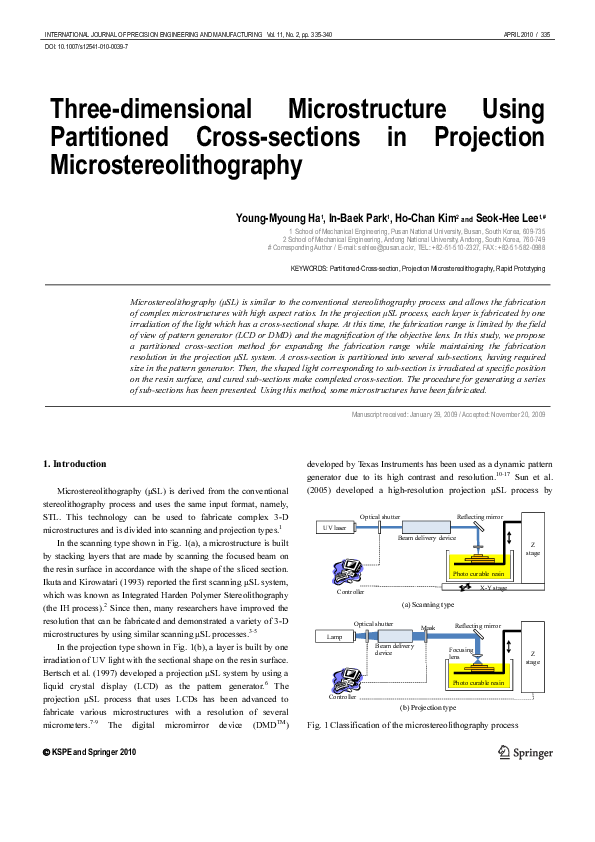 (PDF) Three-dimensional microstructure using partitioned cross-sections in projection ...