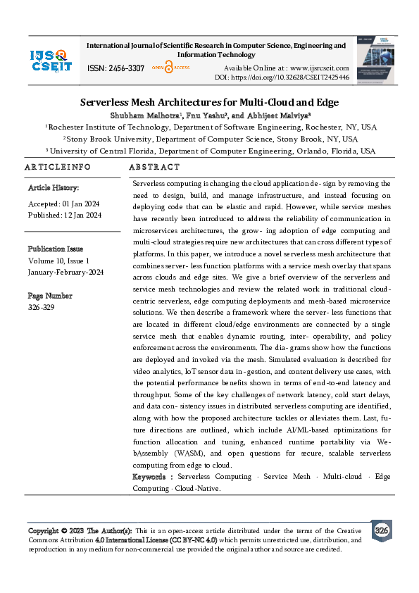 (PDF) Serverless Mesh Architectures for Multi-Cloud and Edge