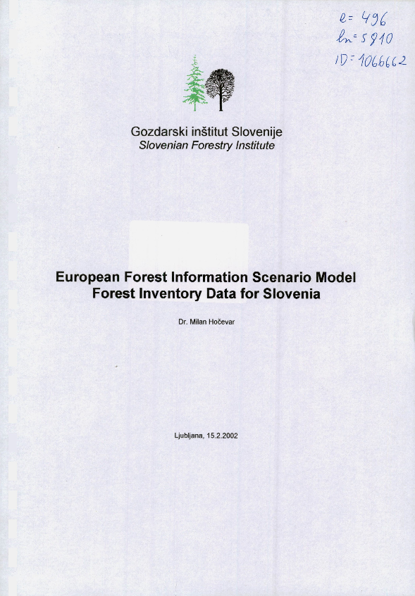 European forest information scenario model forest inventory data for ...