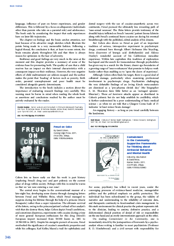 (PDF) Containment in the Community: Supportive Frameworks for Thinking ...