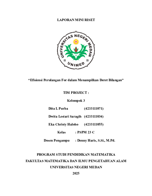 (PDF) LAPORAN MINI RISET KELOMPOK