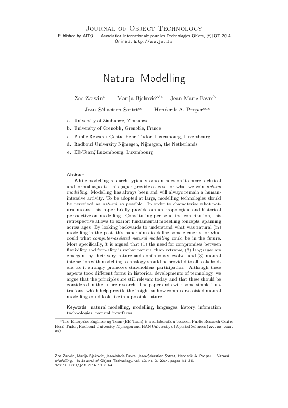 (PDF) Natural Modelling