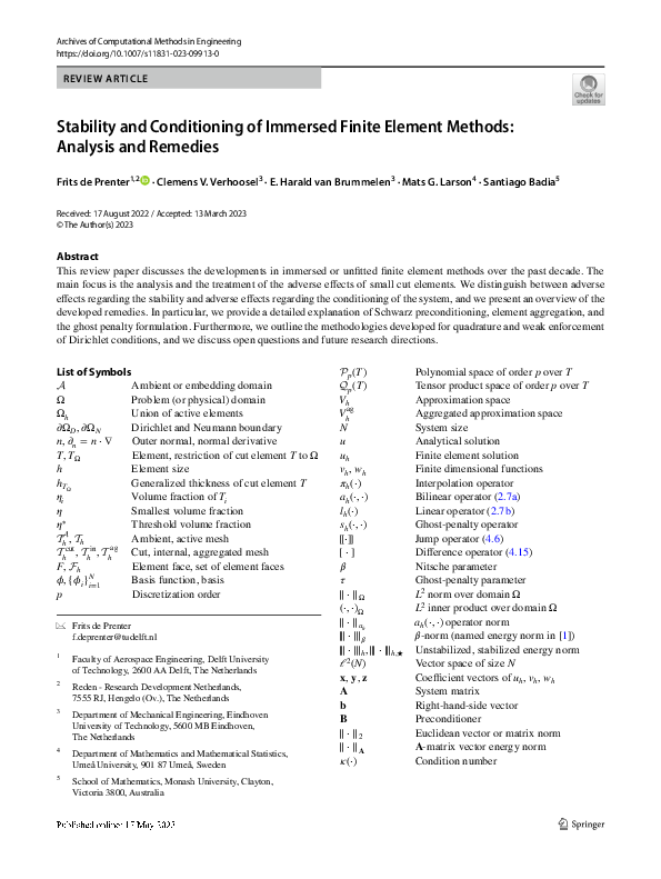 (PDF) Stability and Conditioning of Immersed Finite Element Methods: Analysis and Remedies