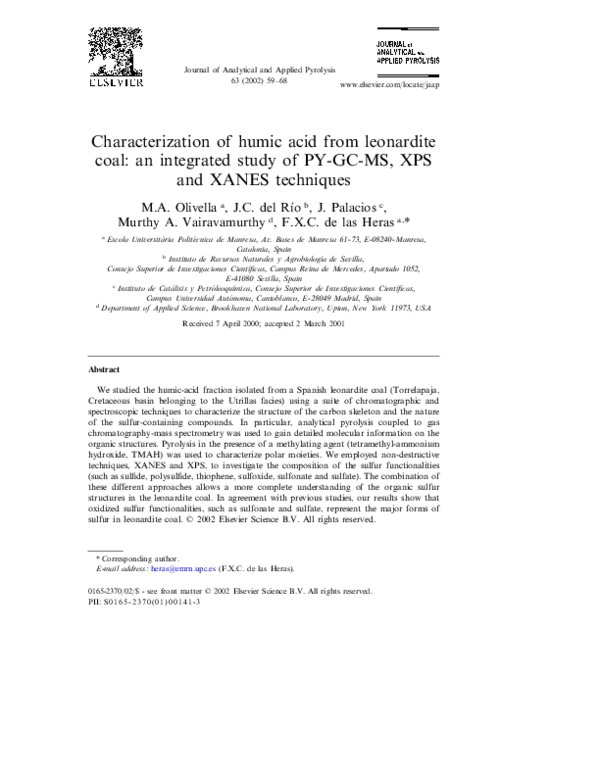 (PDF) Characterization of humic acid from leonardite coal: an ...