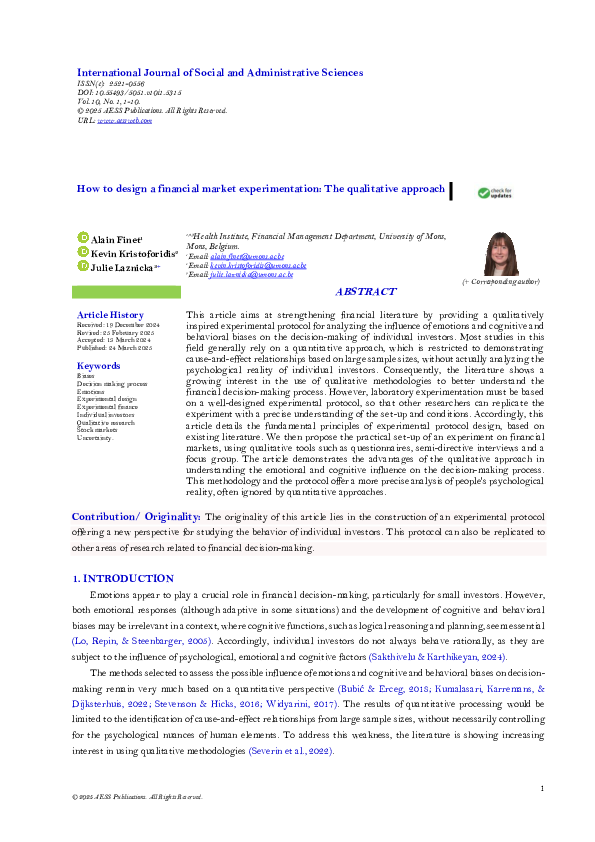(PDF) How to design a financial market experimentation: The qualitative ...