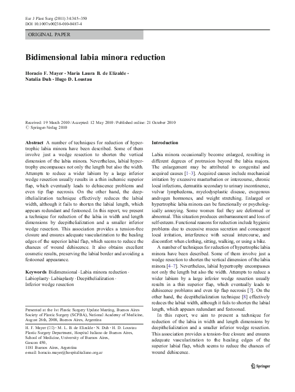 (PDF) Bidimensional labia minora reduction