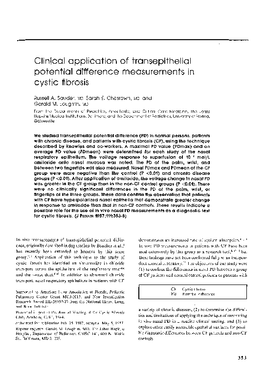 (PDF) Clinical application of transepithelial potential difference ...