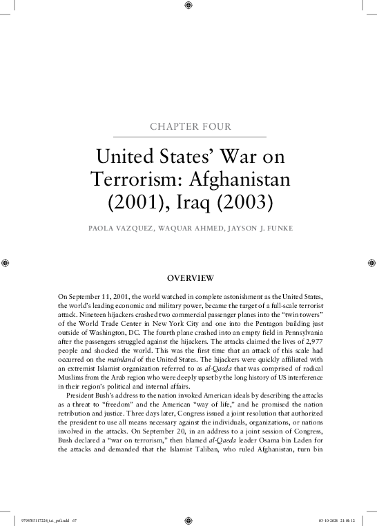 (PDF) United States' War on Terrorism: Afghanistan (2001), Iraq (2003