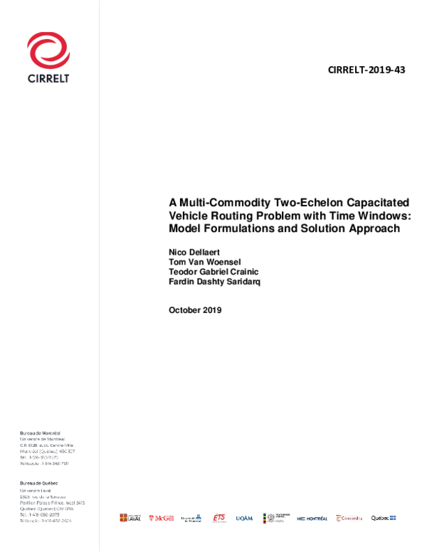 (PDF) A multi-commodity two-Echelon capacitated vehicle routing problem ...