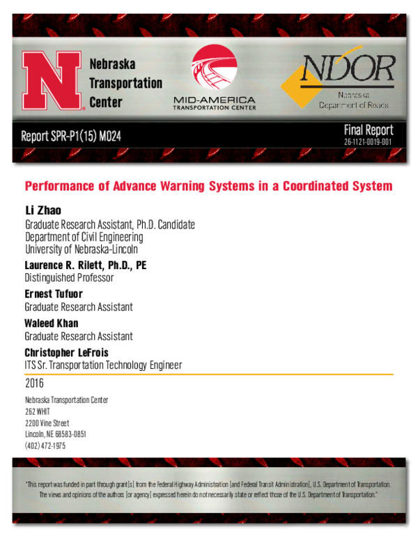 (PDF) Performance of advance warning systems in a coordinated system ...