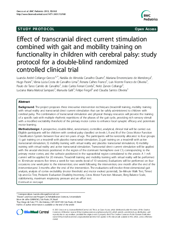 (PDF) Effect of transcranial direct current stimulation combined with ...