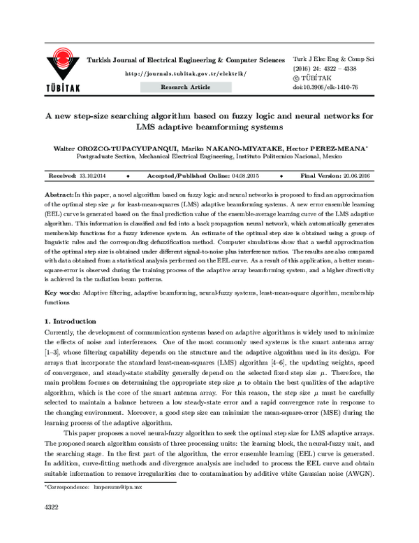 A new step-size searching algorithm based on fuzzy logic and neural networks for LMS adaptive ...