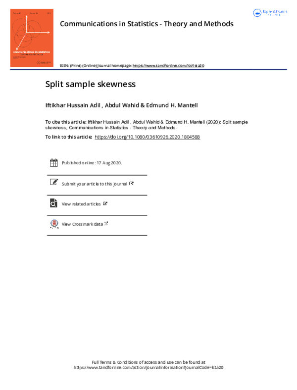 (PDF) Split sample skewness