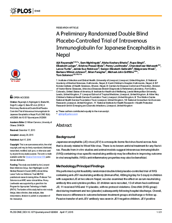 (PDF) A Preliminary Randomized Double Blind Placebo-Controlled Trial of ...