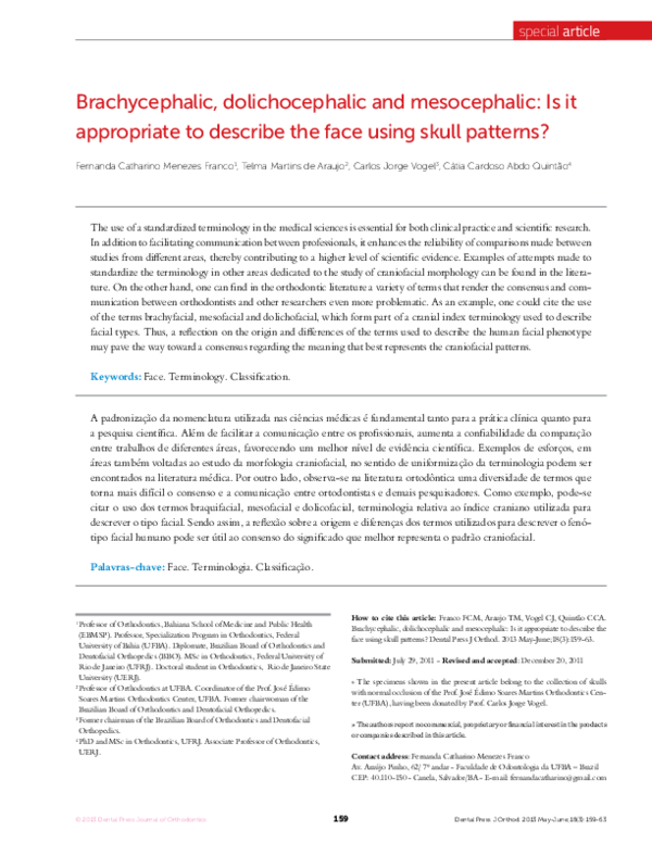 (PDF) Brachycephalic, dolichocephalic and mesocephalic: is it ...