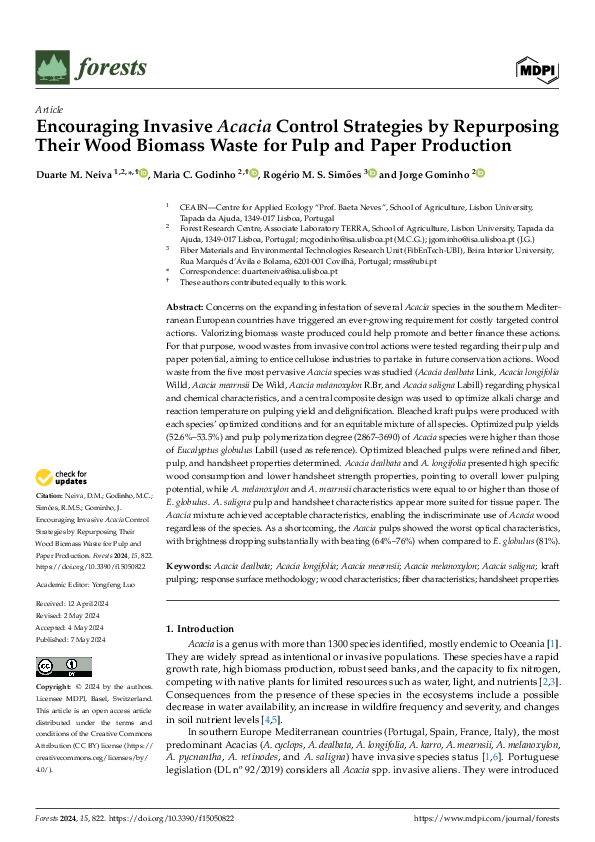 (PDF) Encouraging Invasive Acacia Control Strategies by Repurposing ...