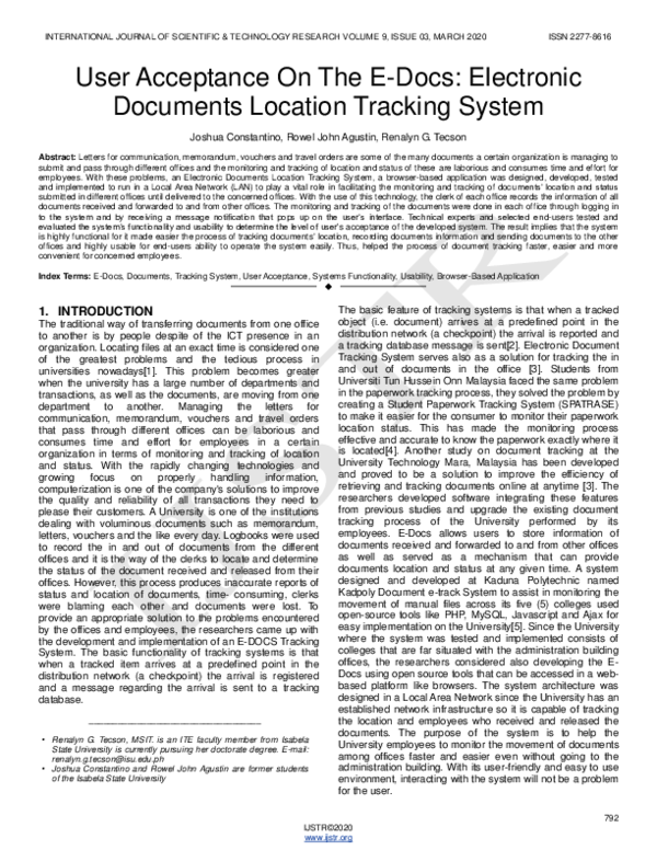 (PDF) User Acceptance On The E-Docs: Electronic Documents Location ...