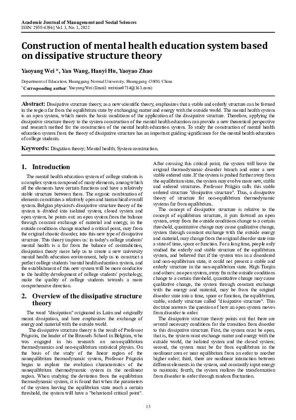 (PDF) Construction of mental health education system based on ...