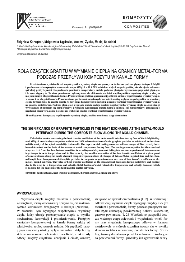 (PDF) The Significance of Graphite Particles in the Heat Exchange at ...