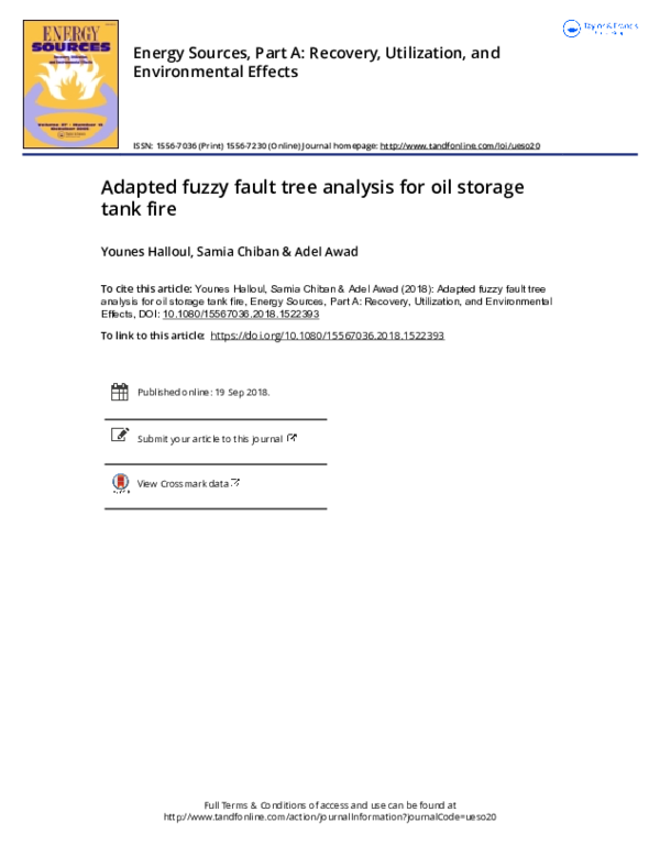 (PDF) Adapted fuzzy fault tree analysis for oil storage tank fire