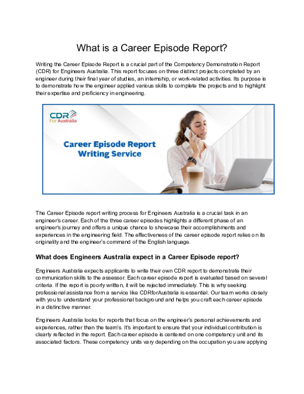 (PDF) What is a Career Episode Report