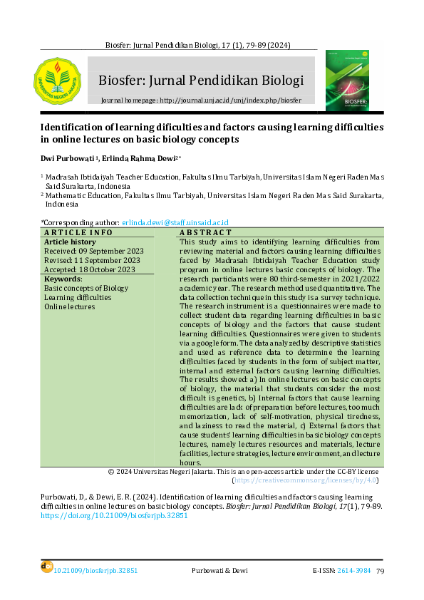 (PDF) Identification of learning dificulties and factors causing learning difficulties in online ...