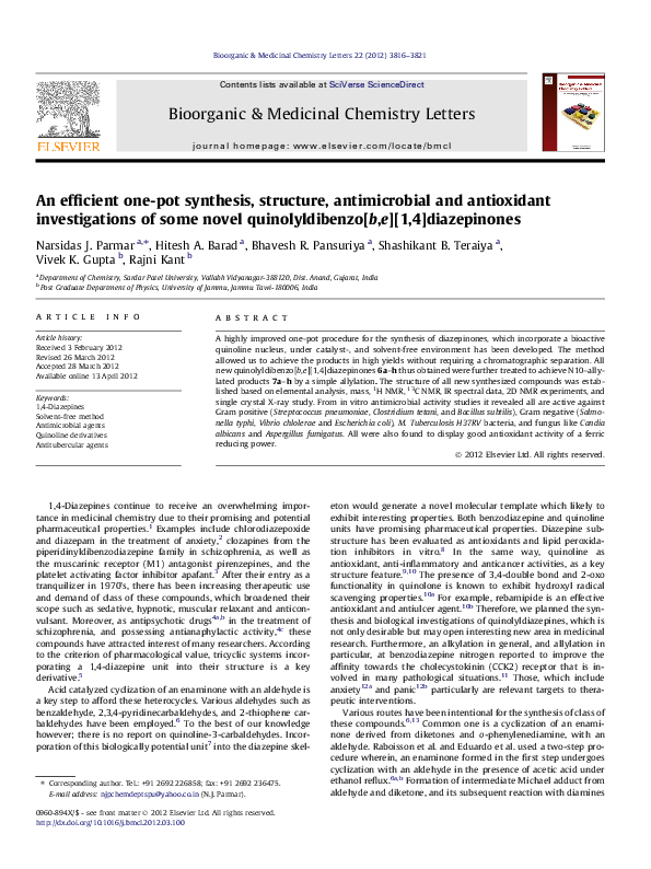 (PDF) Bioorganic & Medicinal Chemistry Letters