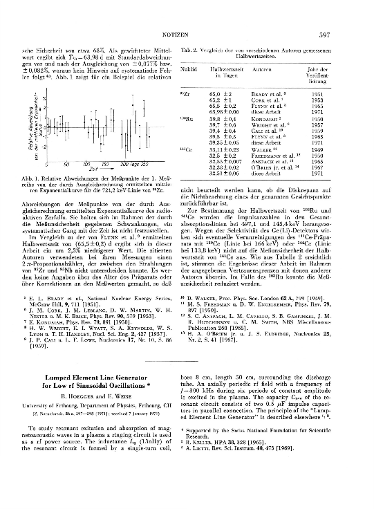 (PDF) Lumped Element Line Generator for Low rf Sinusoidal Oscillations