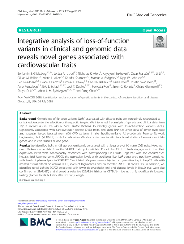 (PDF) Integrative analysis of loss-of-function variants in clinical and ...
