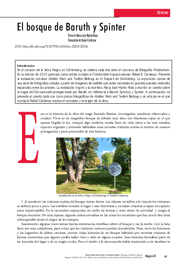 (PDF) María José Martín Mata y Rafael Cárdenas. El bosque de Baruth y ...