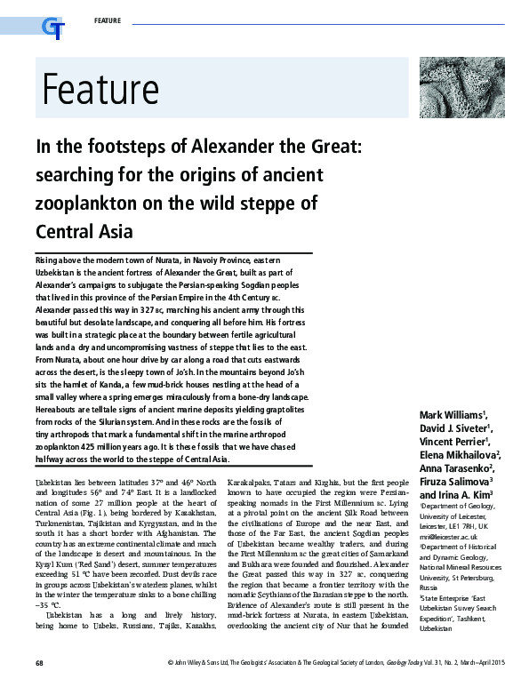 (PDF) In the footsteps of Alexander the Great: searching for the ...