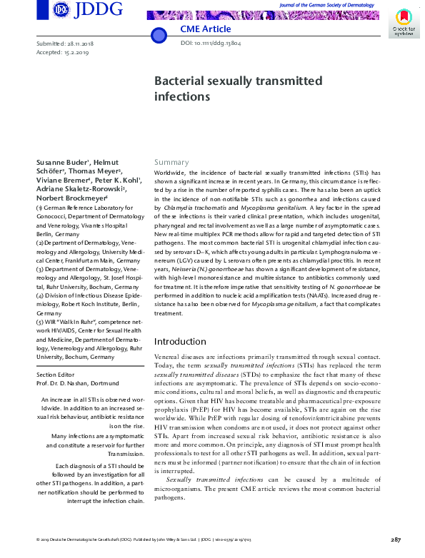 (PDF) Bacterial sexually transmitted infections