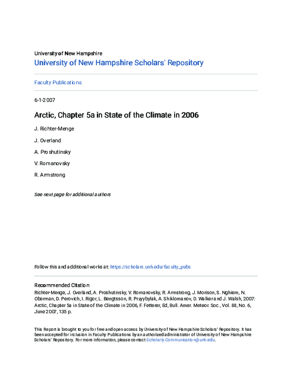 (PDF) Arctic, Chapter 5a in State of the Climate in 2006