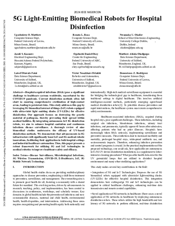 (PDF) 5G Light-Emitting Biomedical Robots for Hospital Disinfection