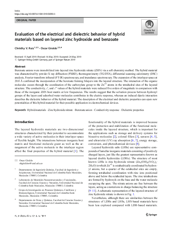 (PDF) Evaluation of the electrical and dielectric behavior of hybrid ...