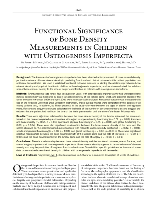 (PDF) Functional Significance of Bone Density Measurements in Children ...