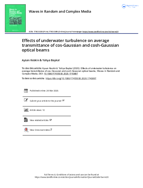 (PDF) Effects of underwater turbulence on average transmittance of cos ...
