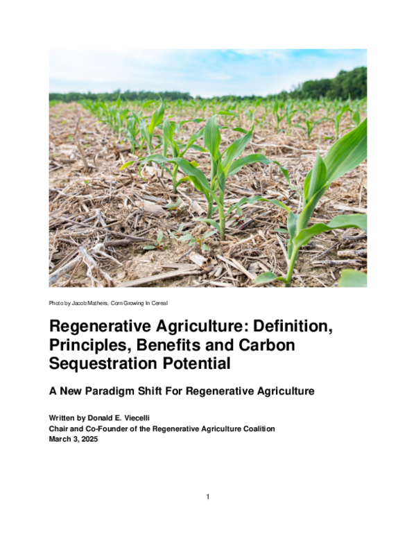 (PDF) Regenerative Agriculture: Definition, Principles, Benefits and ...