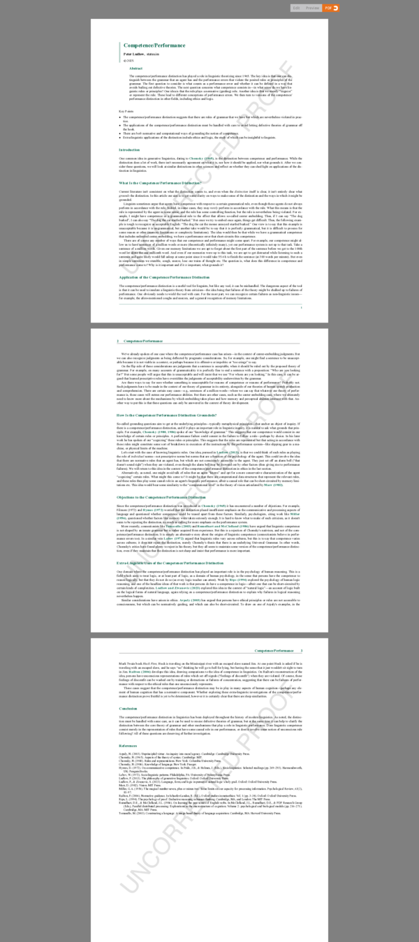 (PDF) Competence/Performance